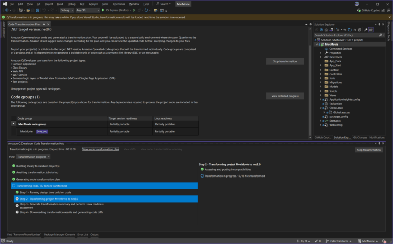 Modernizing ASP.NET MVC to .NET 8 with Amazon Q Developer – Evolve Cloud Services